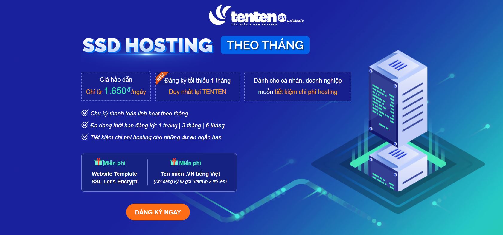 SSD Hosting theo tháng